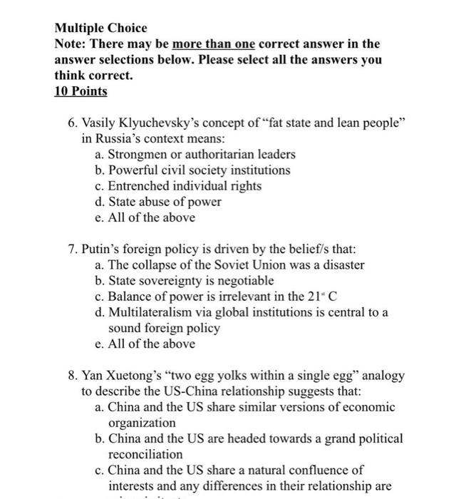 Multiple Choice Note: There may be more than one | Chegg.com