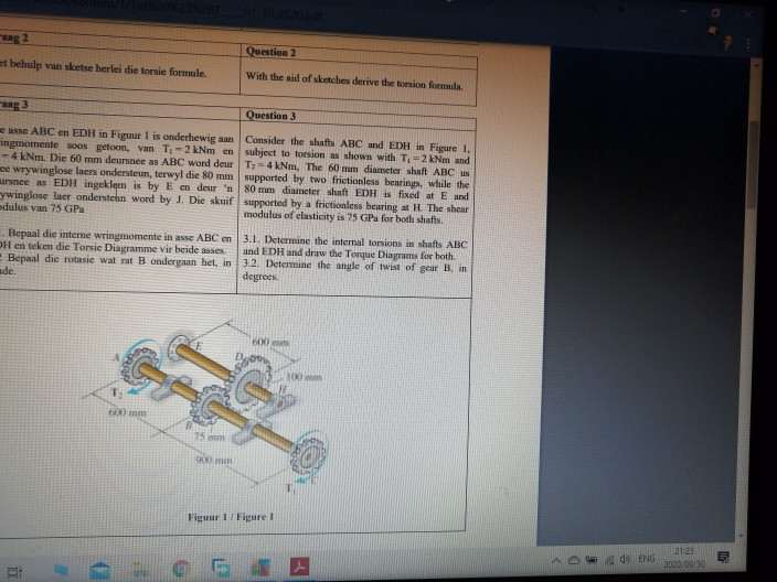 Solved ang 2 et behulp van sketse herlei die torsie formule | Chegg.com