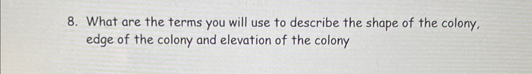 Solved What are the terms you will use to describe the shape | Chegg.com