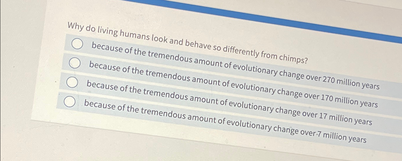 Solved Why do living humans look and behave so differently | Chegg.com