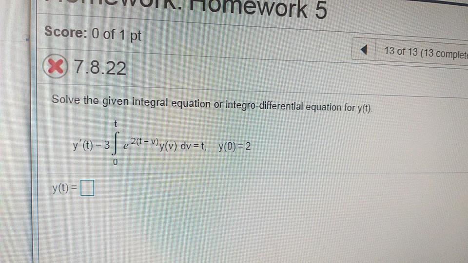 Solved mework 5 Score: 0 of 1 pt 13 of 13 (13 complete X) | Chegg.com
