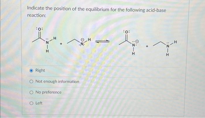 Solved Indicate the position of the equilibrium for the | Chegg.com