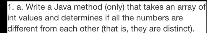 Solved 1. a. Write a Java method (only) that takes an array | Chegg.com