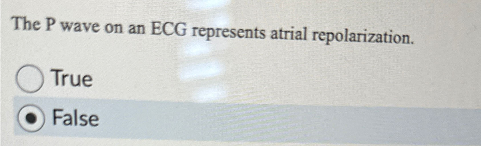 Solved The P ﻿wave on an ECG represents atrial | Chegg.com