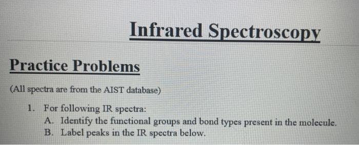 Solved (All spectra are from the AIST database) 1. For | Chegg.com