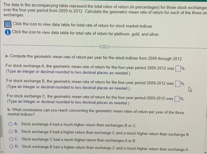 Solved The data in the accompanying table represent the | Chegg.com