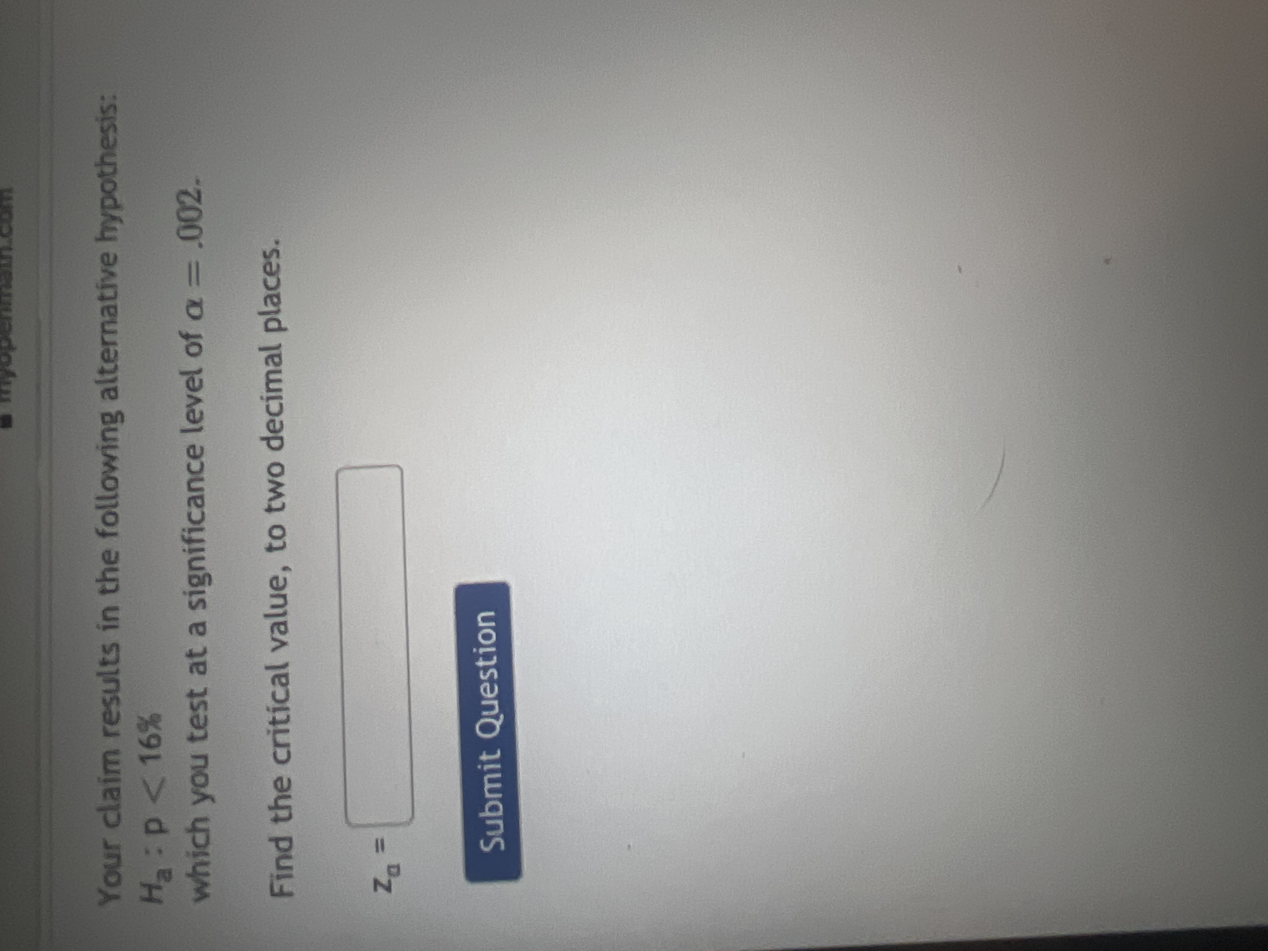 Solved Your claim results in the following alternative | Chegg.com