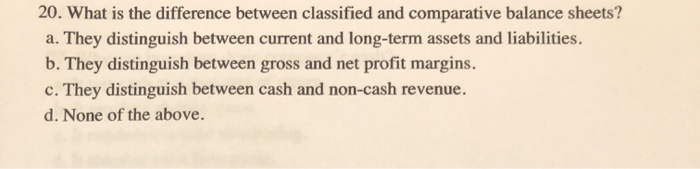 Solved 20. What is the difference between classified and | Chegg.com