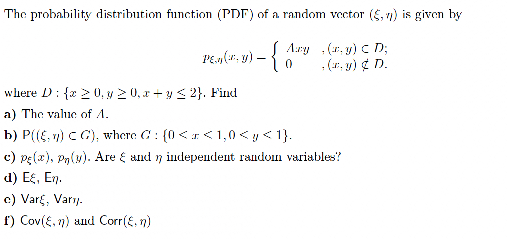 Solved The probability distribution function (PDF) ﻿of a | Chegg.com
