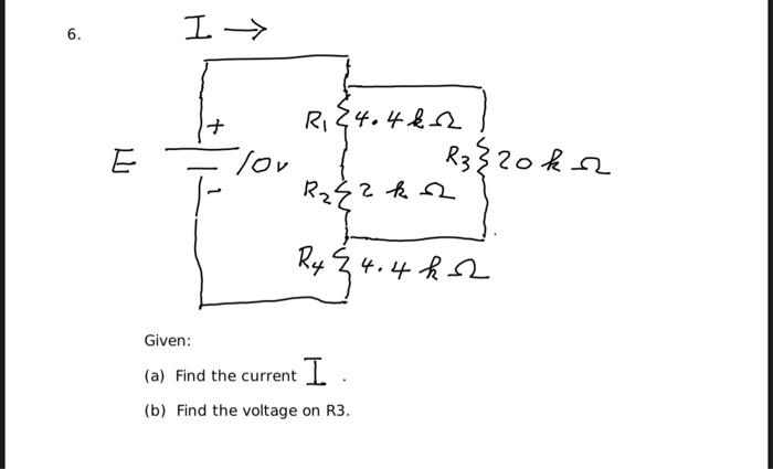 Solved Given: (a) Find the current . (b) Find the voltage | Chegg.com