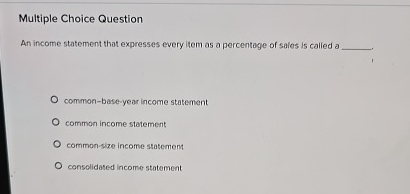 Multiple Choice QuestionAn income statement that | Chegg.com