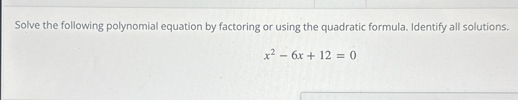 Solved Solve the following polynomial equation by factoring | Chegg.com