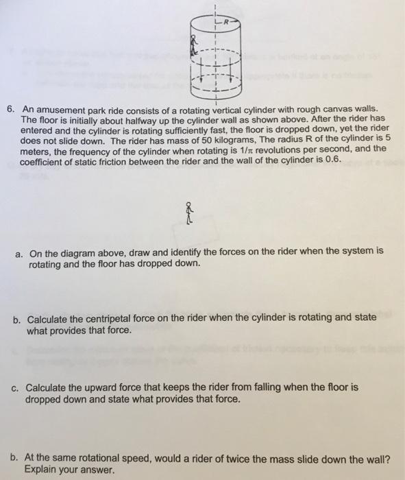 Solved 6. An amusement park ride consists of a rotating | Chegg.com