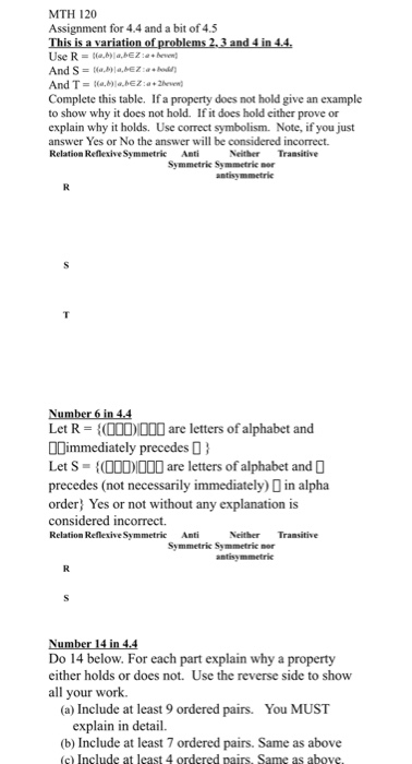 Solved MTH 120 Assignment for 4.4 and a bit of 4.5 This is a | Chegg.com