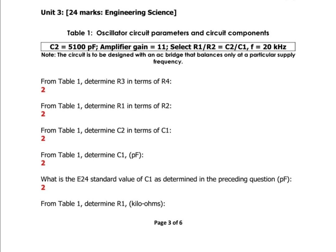 Page 3 of 6 2 What is the E24 standard value of R1 as | Chegg.com