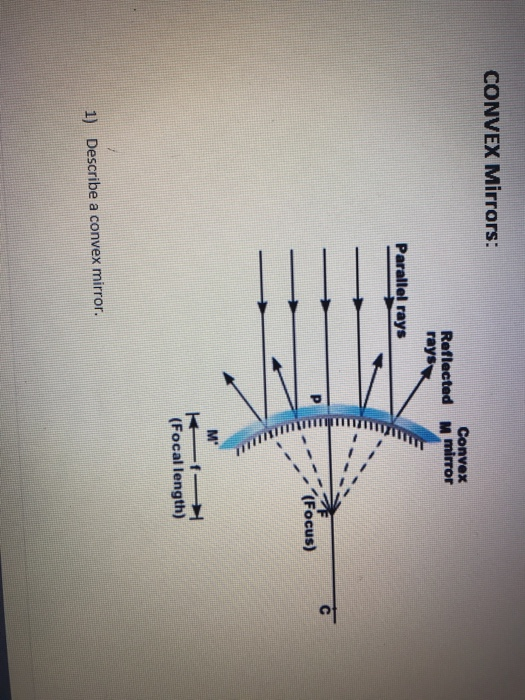 Solved CONVEX Mirrors: Convex Reflected M mirror rays | Chegg.com