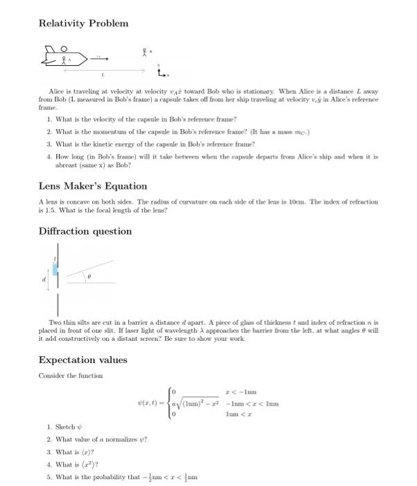 Solved Relativity Problem Alice is traveling at velocity at | Chegg.com