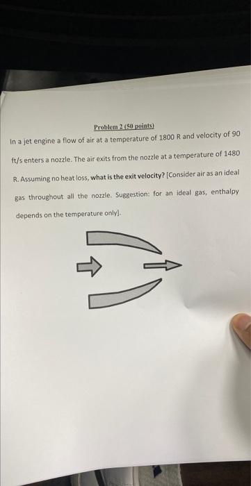 Solved Problem 2 (50 points) In a jet engine a flow of air | Chegg.com