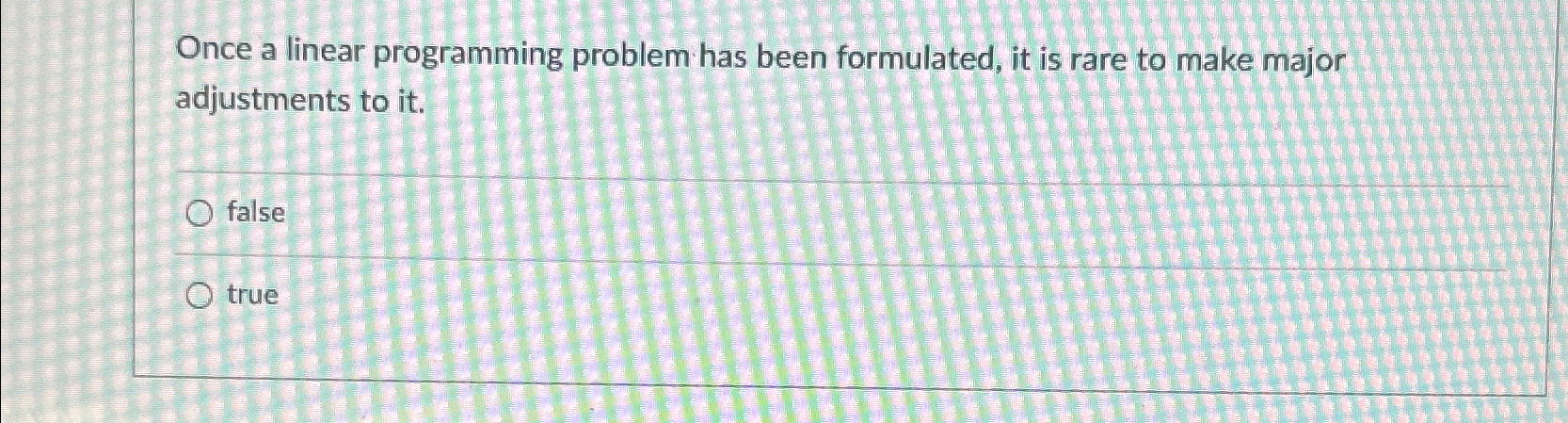 Solved Once a linear programming problem has been | Chegg.com