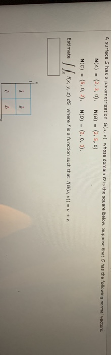 Solved A Surface S Has A Parametrization G U V Whose