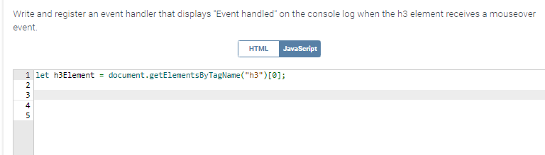 Solved Write and register an event handler that displays | Chegg.com
