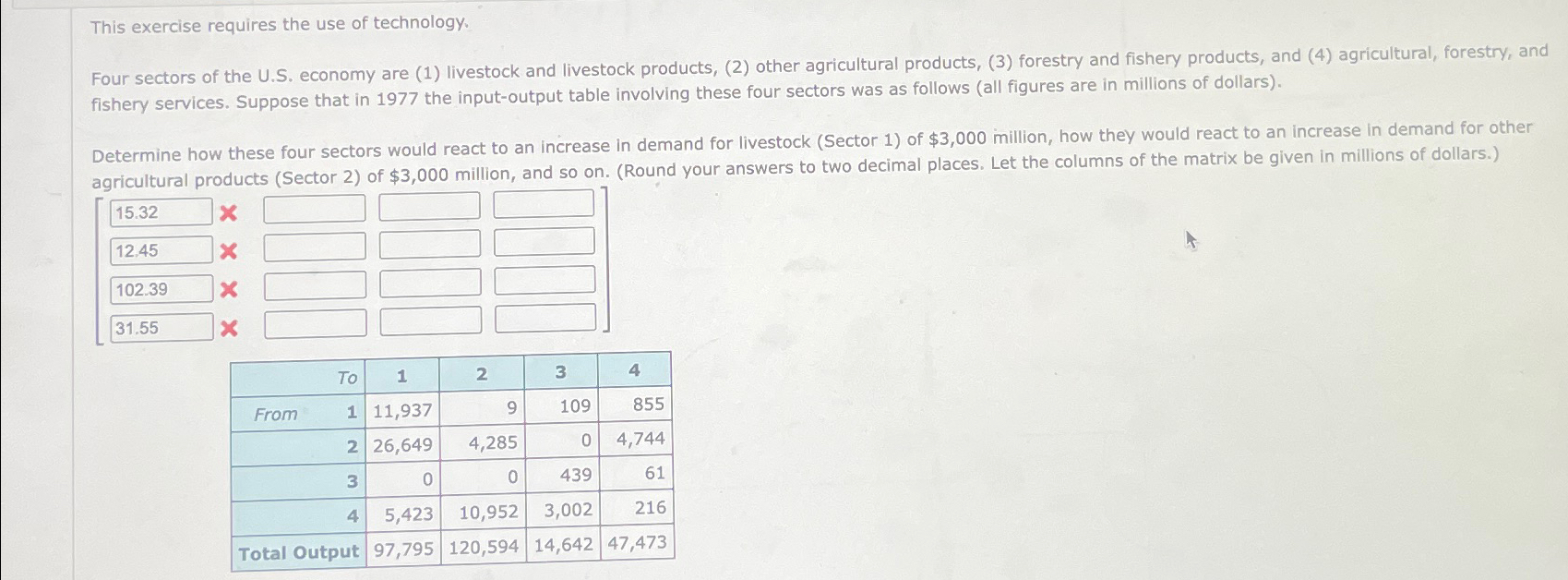 Solved This exercise requires the use of technology.Four | Chegg.com