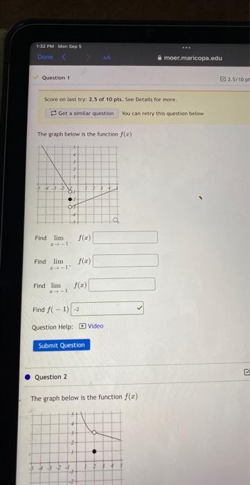 Solved The graph below is the function f(x) Find | Chegg.com