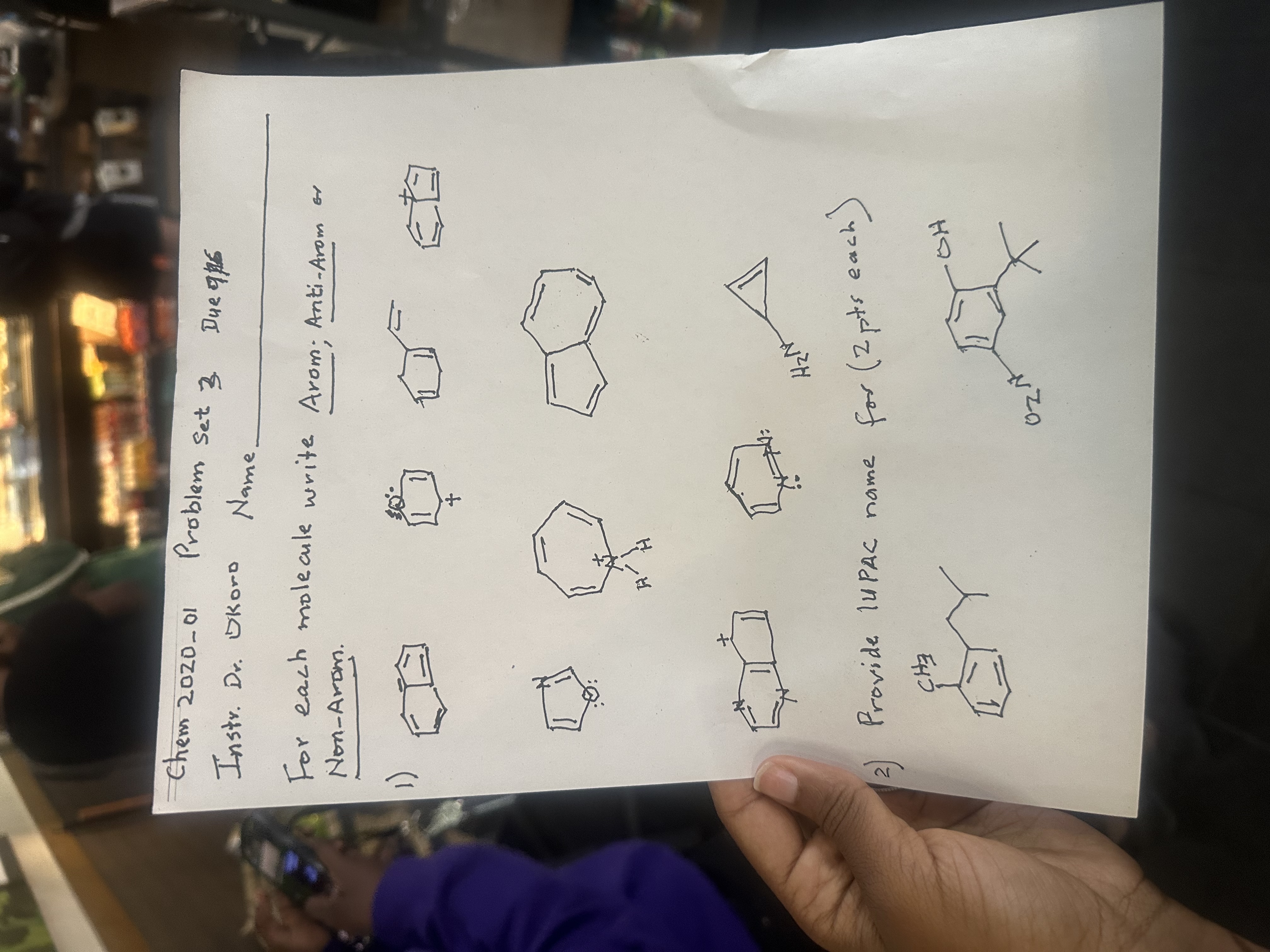 Solved Chem 2020-01 ﻿Problem set 3. ﻿Due WhSInstr. Dr. | Chegg.com