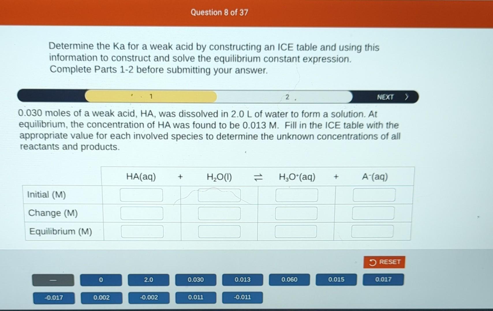 Solved Determine the Ka for a weak acid by constructing an | Chegg.com
