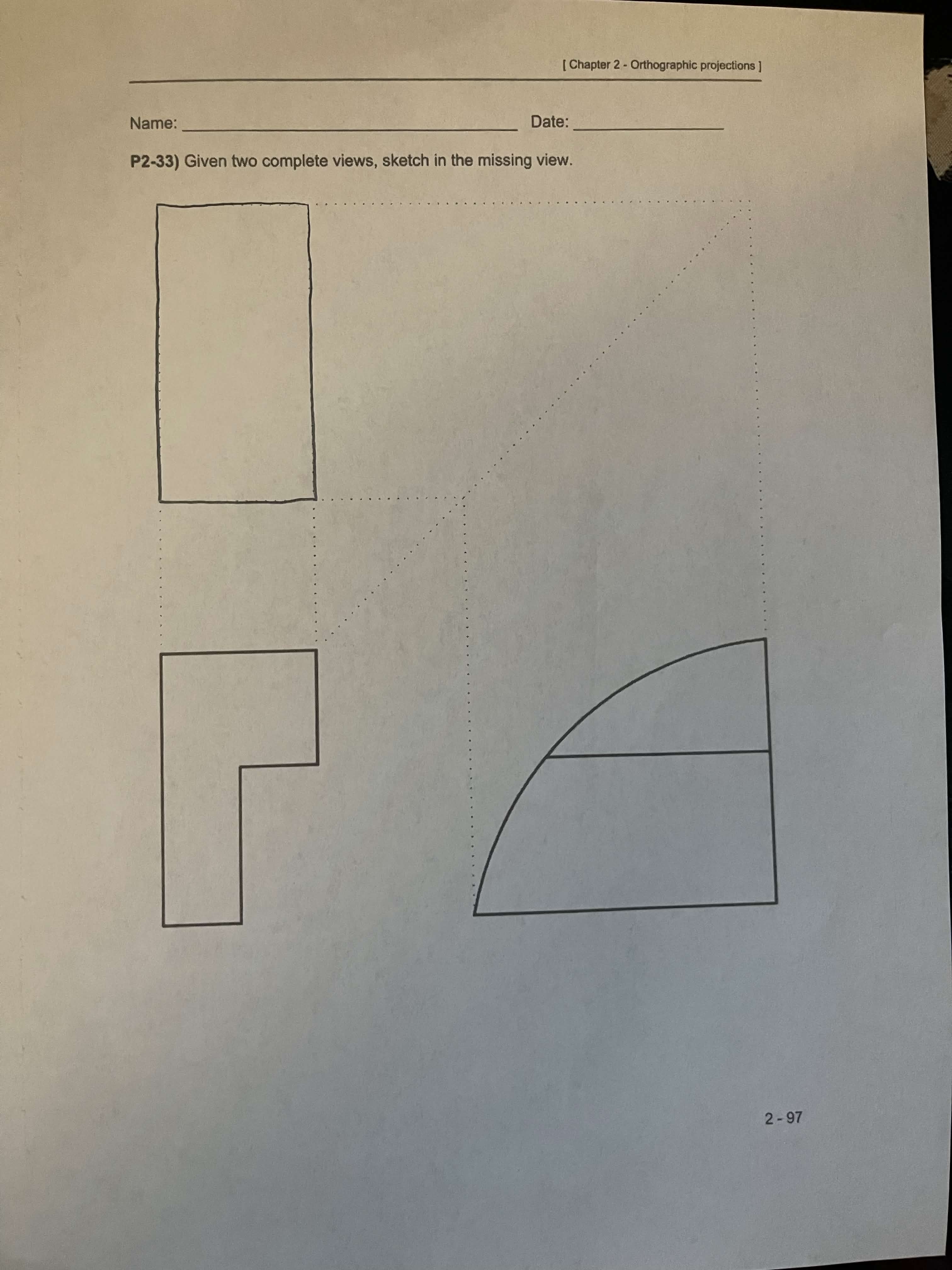 Solved I Chapter 2-Orthographic projections] ﻿Name Date | Chegg.com