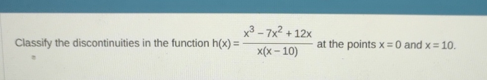 Solved Classify the discontinuities in the function | Chegg.com