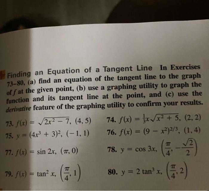 Solved Finding an Equation of a Tangent Line In Exercises | Chegg.com