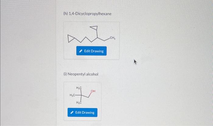 Solved Draw the bond-line formula for H and I (it marked it | Chegg.com