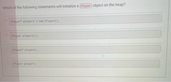 Solved Which of the following statements will initialize a | Chegg.com