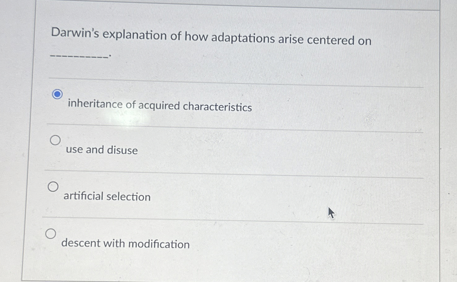 Solved Darwin's explanation of how adaptations arise | Chegg.com