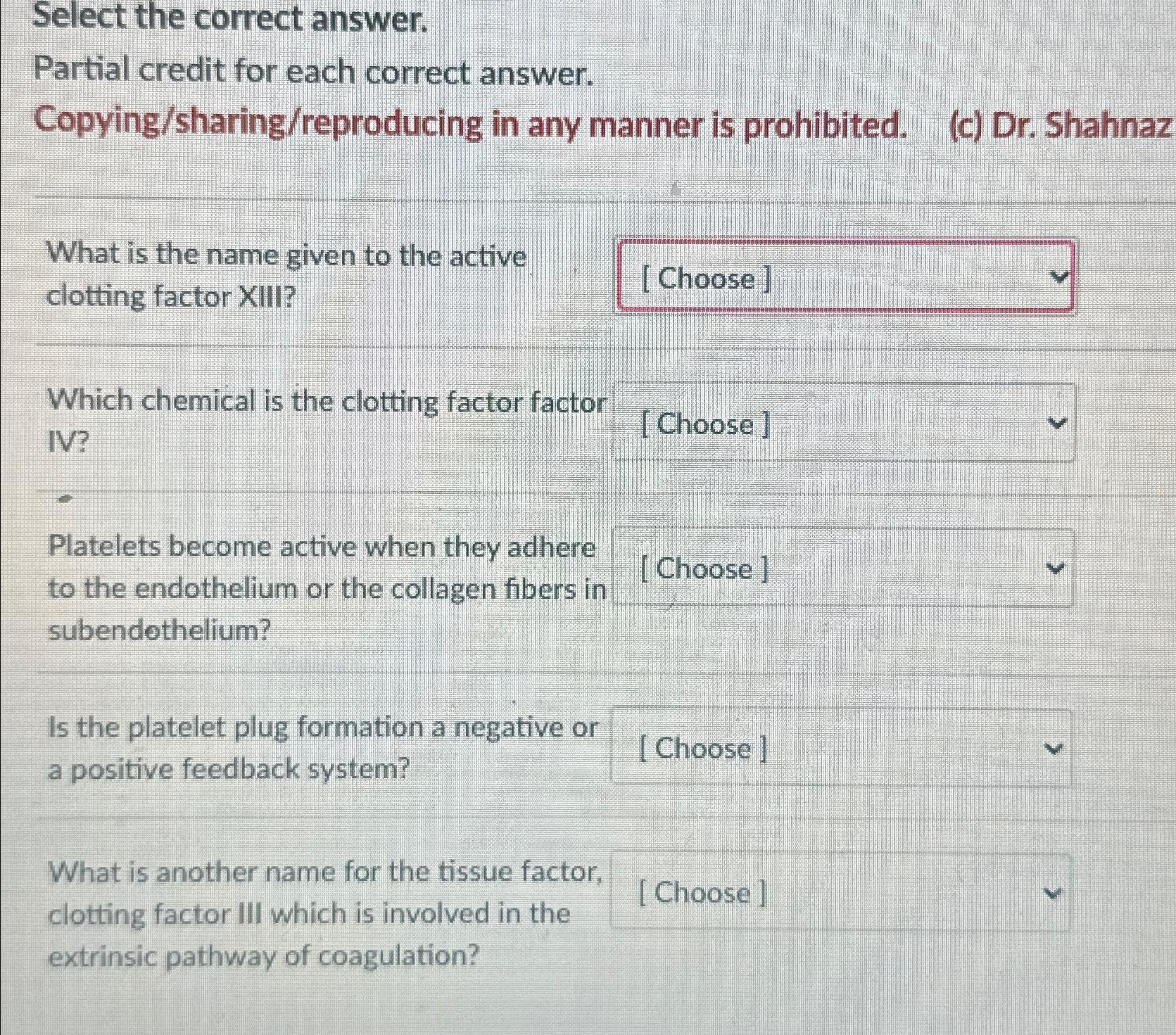 Solved Select the correct answer.Partial credit for each | Chegg.com