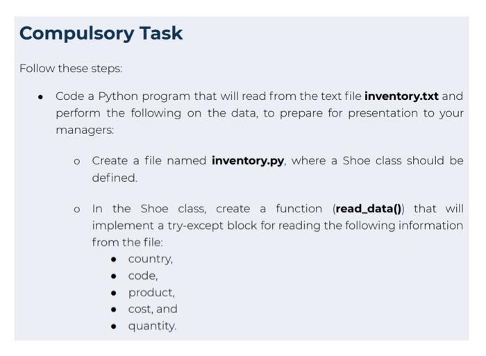 Solved llow these steps: - Code a Python program that will | Chegg.com
