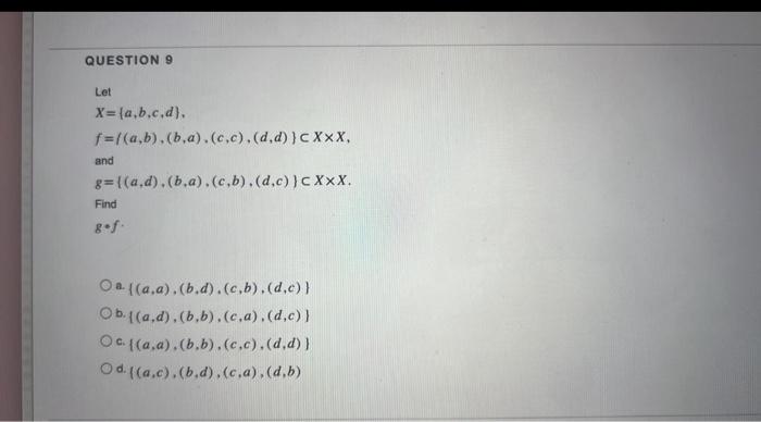 Solved QUESTION 9 Let | Chegg.com