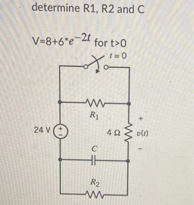 Solved determine R1, R2 and C | Chegg.com