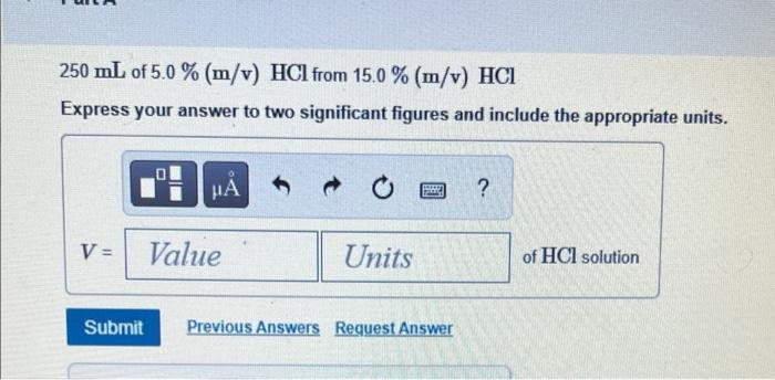 Solved What is the initial volume, in milliliters, needed to | Chegg.com