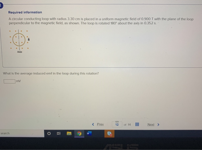 Solved Required information A circular conducting loop with | Chegg.com