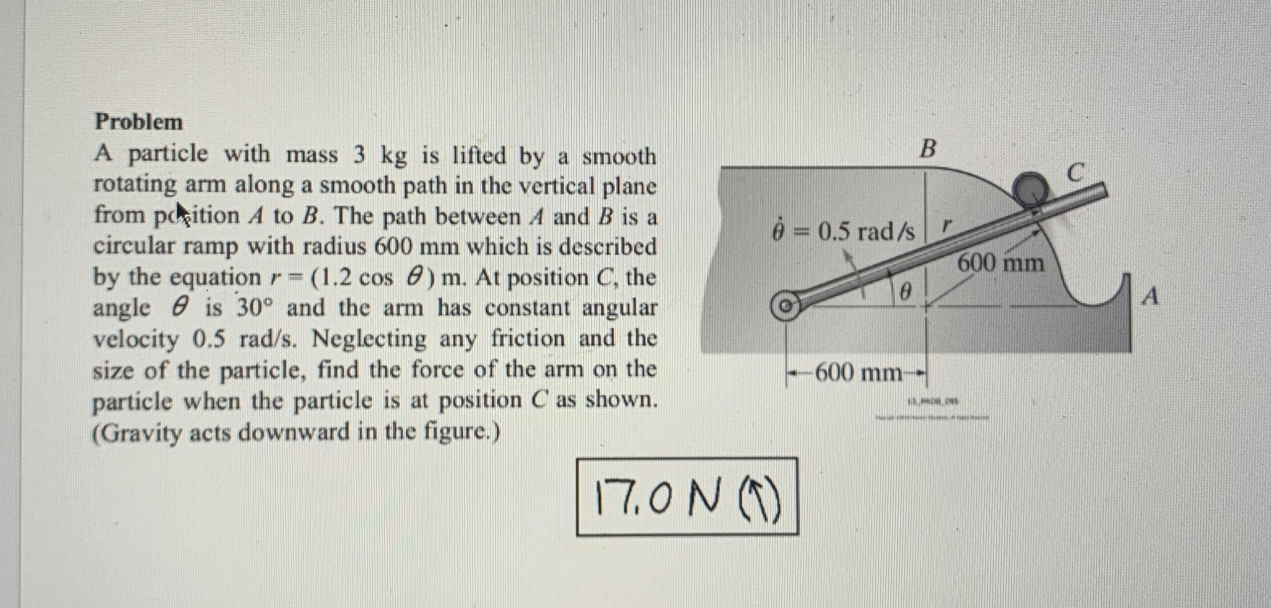 Solved ProblemA particle with mass 3kg ﻿is lifted by a | Chegg.com