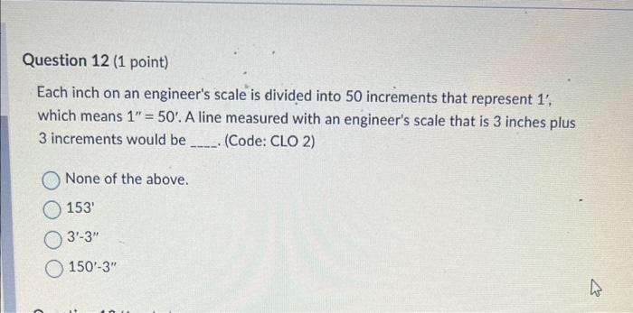 Solved Each inch on an engineer's scale is divided into 50 | Chegg.com