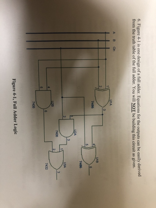 Solved 6. Figure 4-1 is one design of a full adder. | Chegg.com