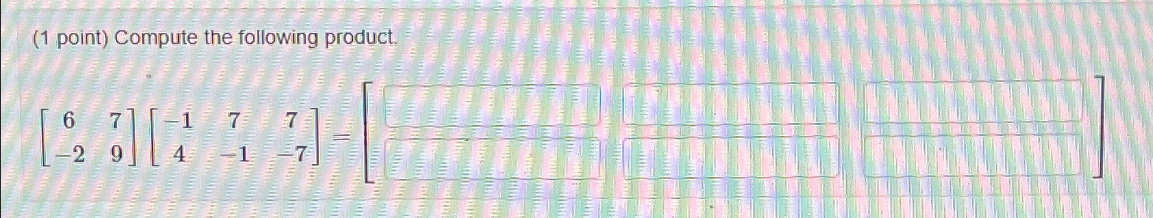 Solved (1 ﻿point) ﻿Compute the following | Chegg.com