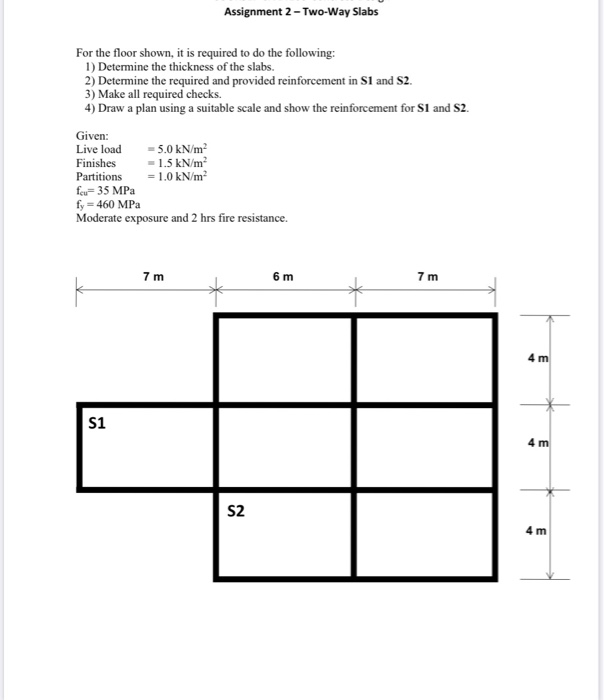 Assignment 2 - Two-Way Slabs For the floor shown, it | Chegg.com