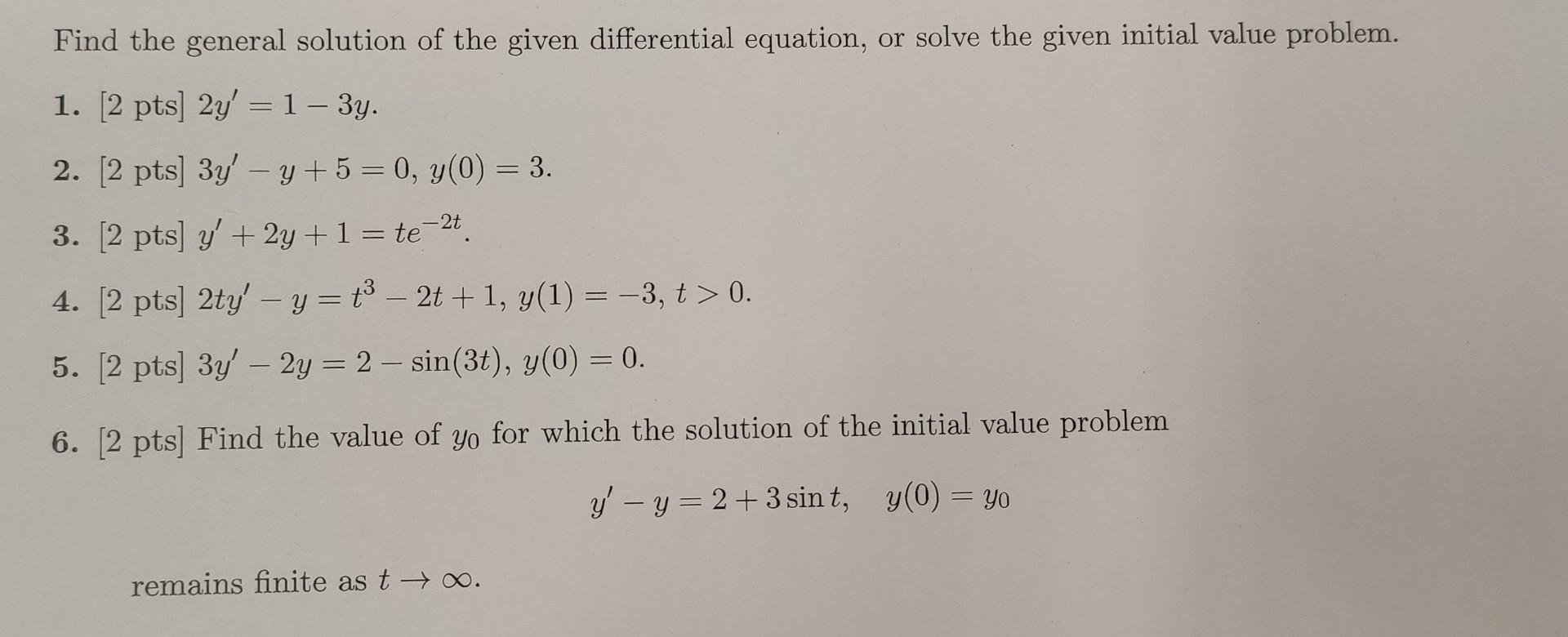 Solved Find the general solution of the given differential | Chegg.com