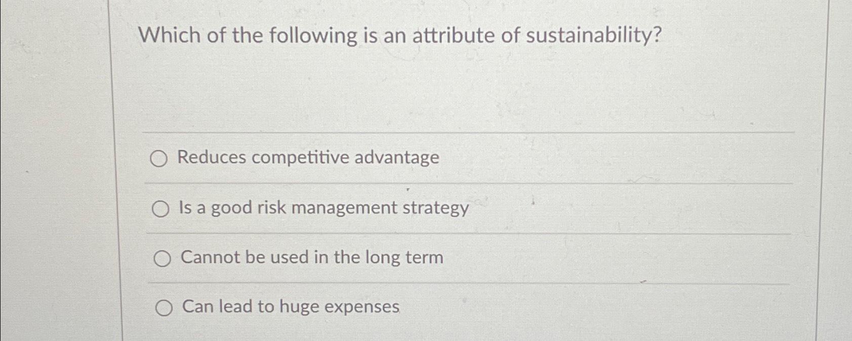 Solved Which of the following is an attribute of | Chegg.com