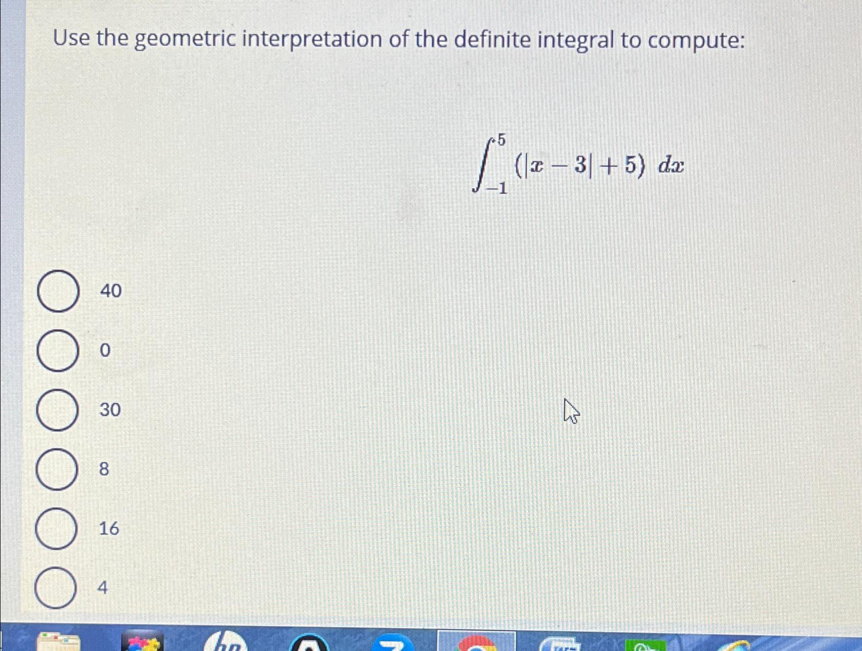 Solved Use the geometric interpretation of the definite | Chegg.com