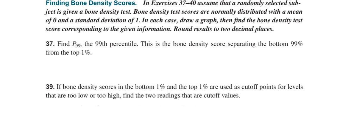 Solved Finding Bone Density Scores. In Exercises 37-40 | Chegg.com